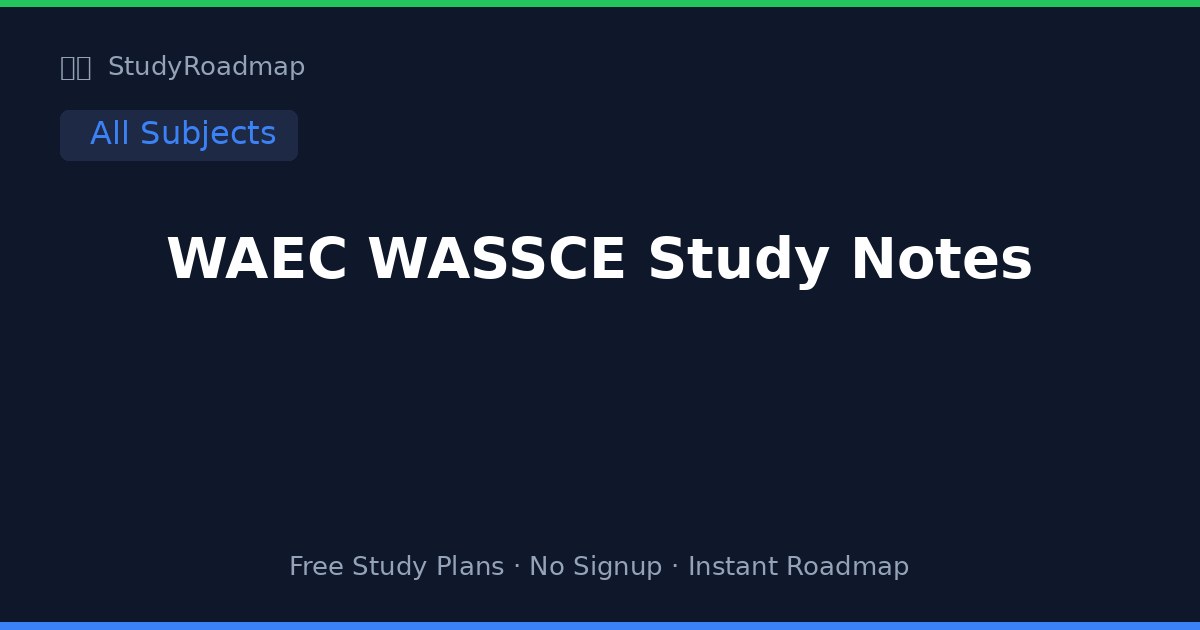 WAEC WASSCE 2026 — Pattern, Syllabus & Roadmap